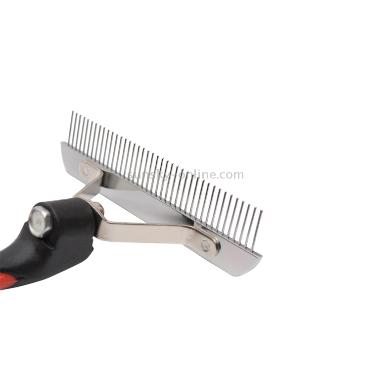 Big Dog Hair Combs Stainless Steel Pet Grooming Rake Comb Rubber Handle ...