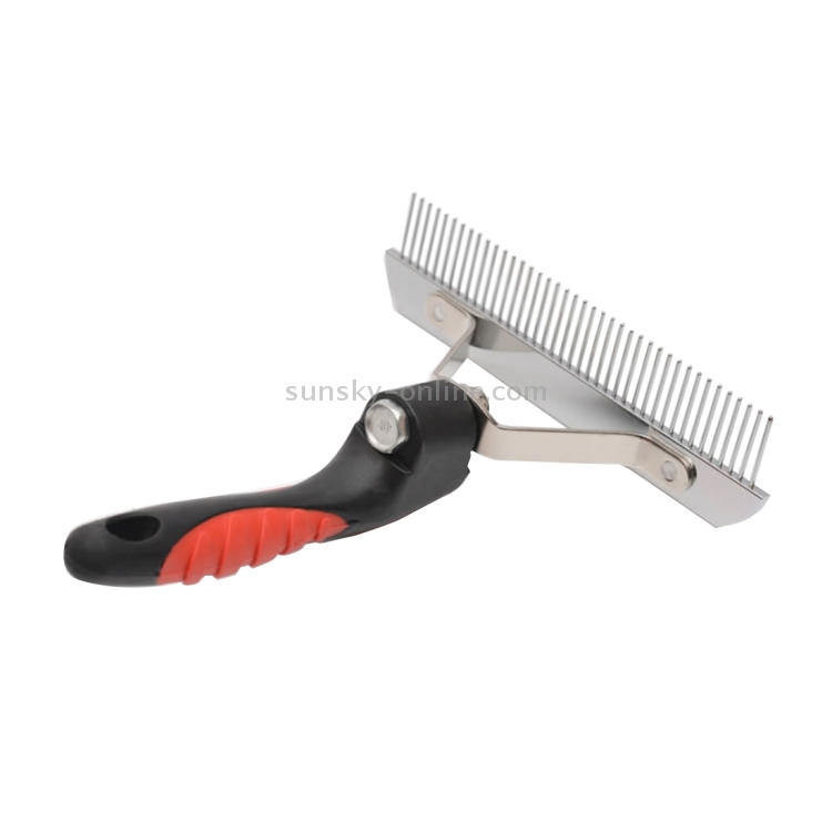 Big Dog Hair Combs Stainless Steel Pet Grooming Rake Comb Rubber Handle ...