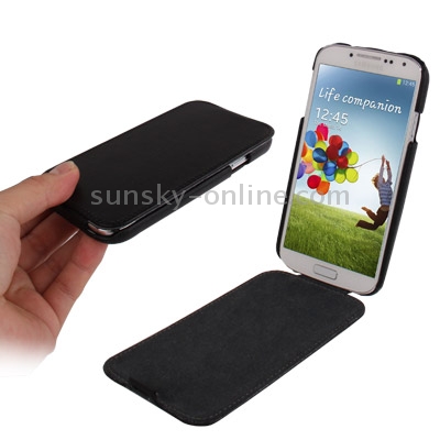 Lichi Texture Vertical Flip Leather Case for Galaxy S IV / i9500(Black)