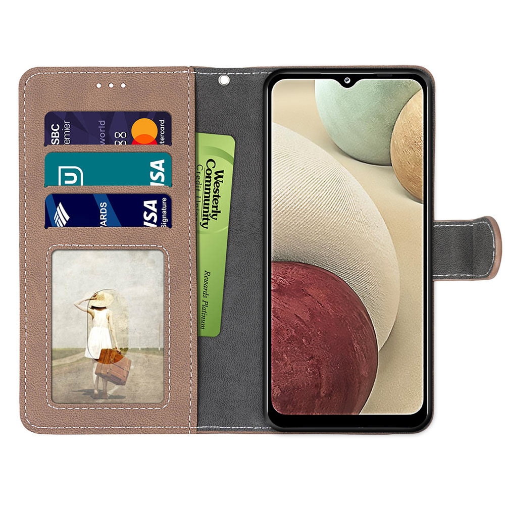 For Samsung Galaxy A12 / M12 Retro Frosted Horizontal Flip PU Leather ...