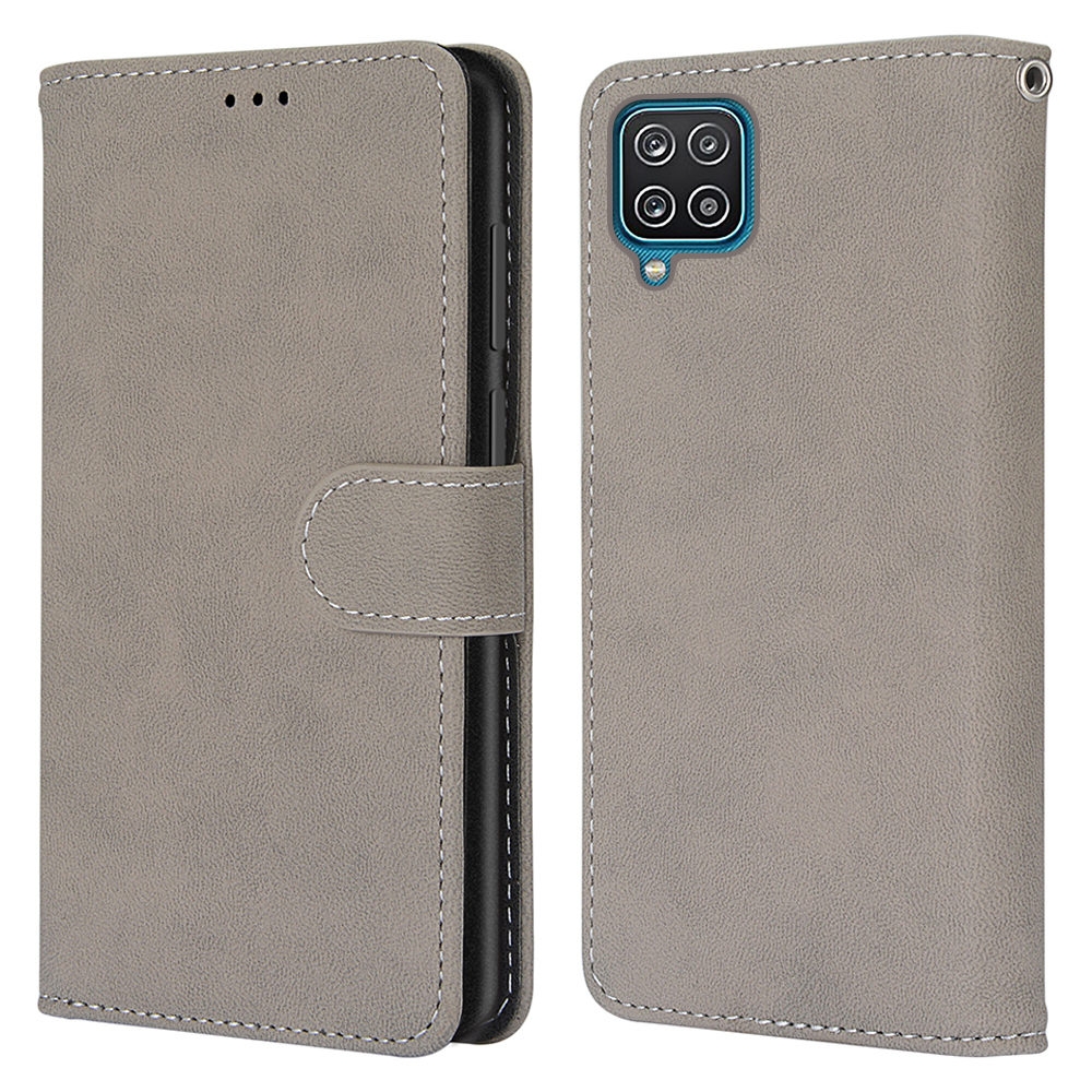 For Samsung Galaxy A12 / M12 Retro Frosted Horizontal Flip PU Leather ...