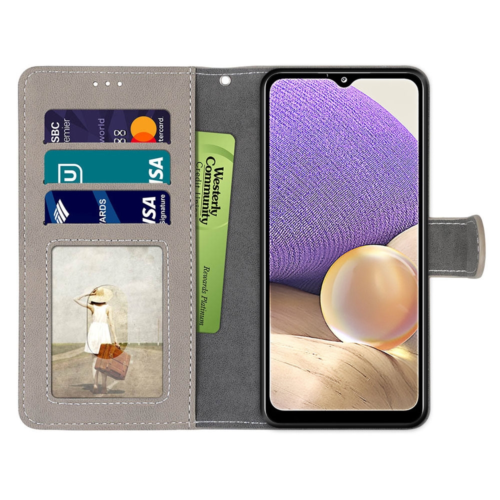 For Samsung Galaxy A32 5G Retro Frosted Horizontal Flip PU Leather Case ...