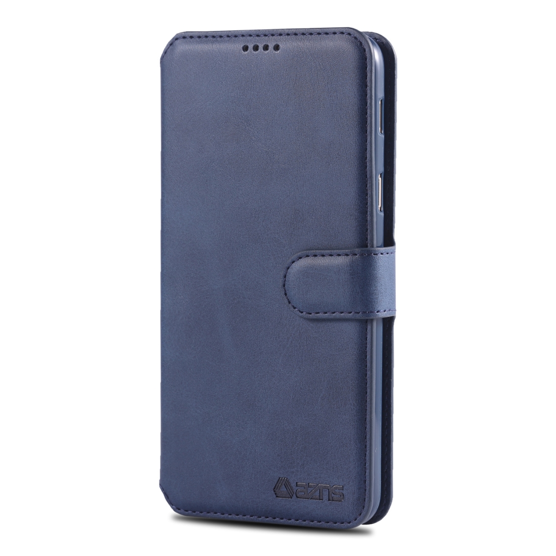 For Galaxy A6 Plus 2018 AZNS Calf Texture Magnetic Horizontal Flip PU ...