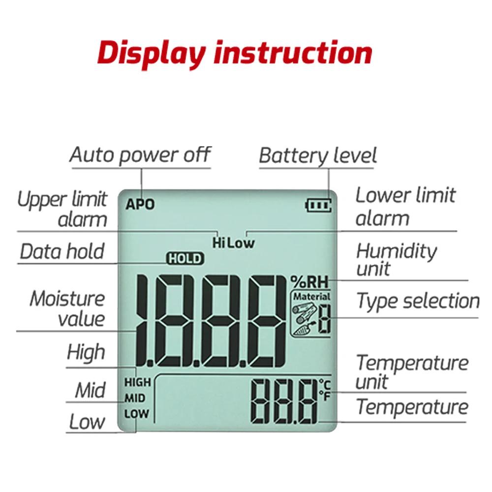 TASI TA661B Wood Moisture Meter Quickly Measure Moisture Content Tester ...