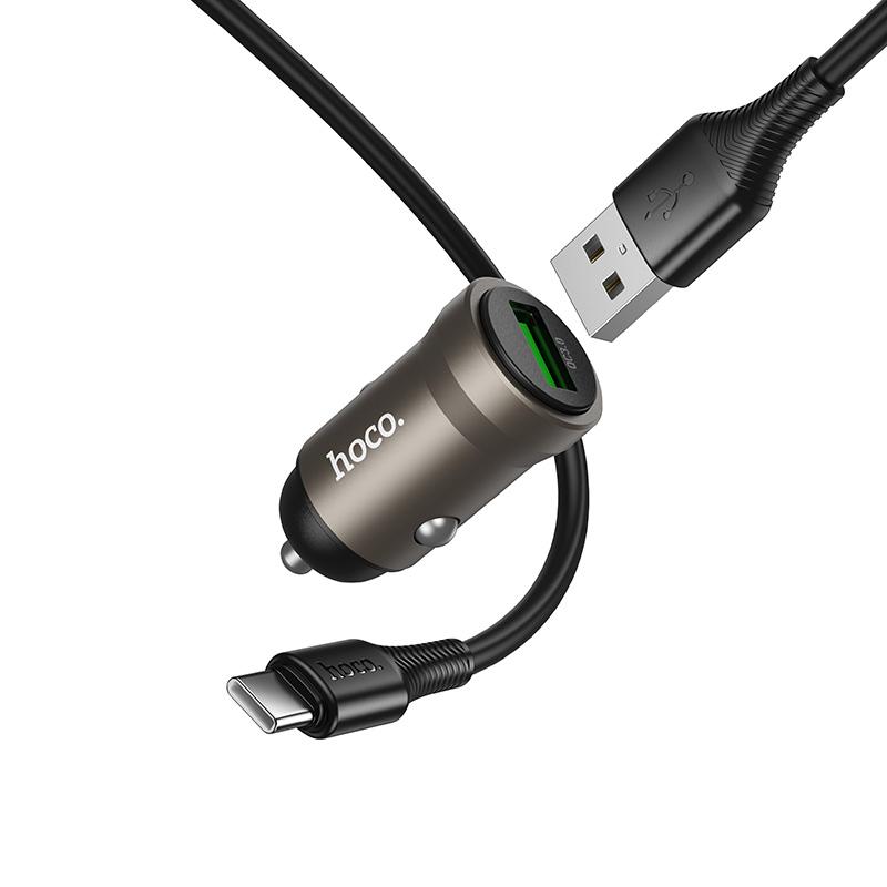 hoco Z62 Energy QC3.0 18W USB-A Single Port Car Charger Set with USB to ...