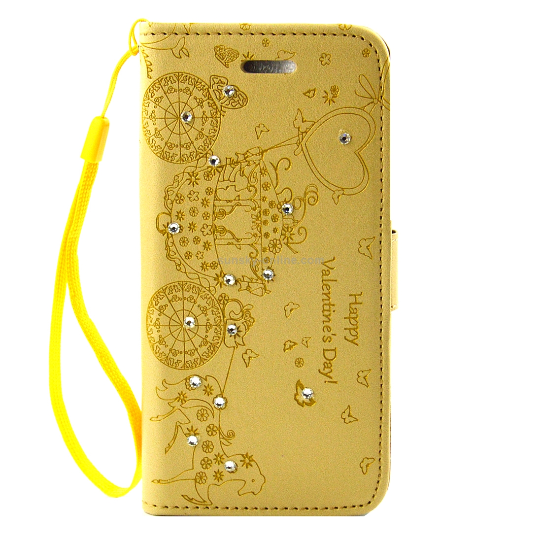 For iPhone 8 & 7 Pressed Flower Butterfly Carriage Pattern Diamond ...