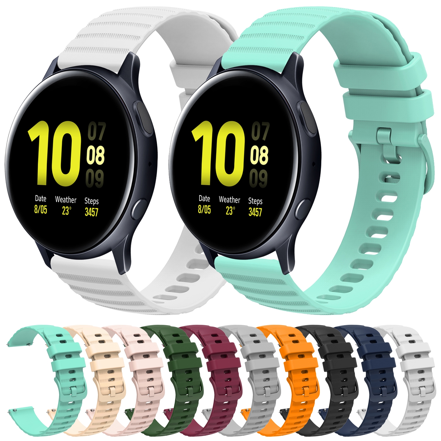For Samsung Galaxy Watch Active 2 44mm 20mm Wavy Dot Pattern Solid ...