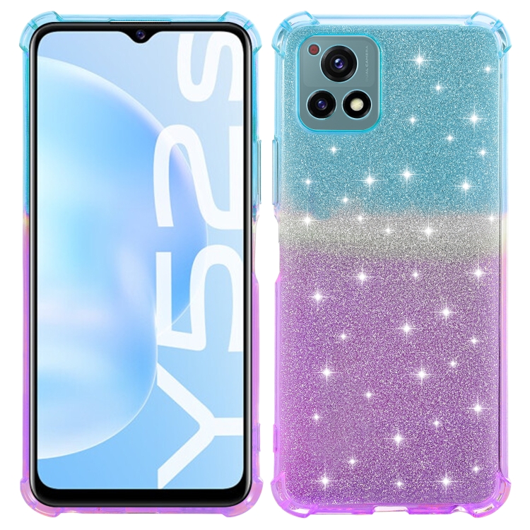 For Realme C17 Gradient Glitter Powder Shockproof TPU Protective Case ...