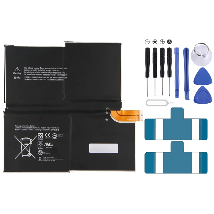 45Wh 5940mAh Li-Polymer Battery Replacement For Microsoft Surface Pro 5 ...