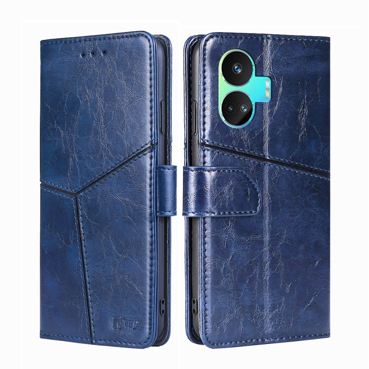 For OPPO Realme GT2 Pro Geometric Stitching Horizontal Flip Leather ...