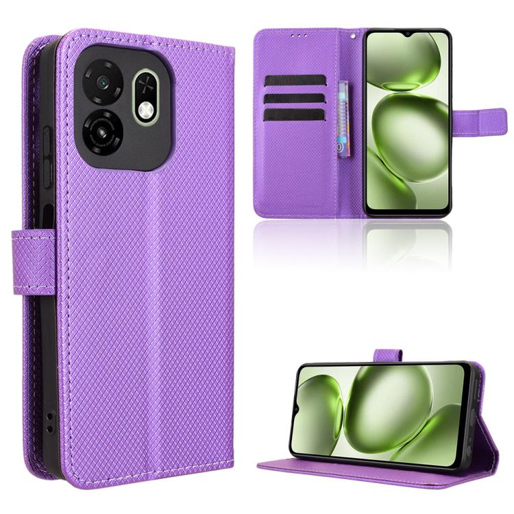 For itel Power 70 Diamond Texture Leather Phone Case(Purple)