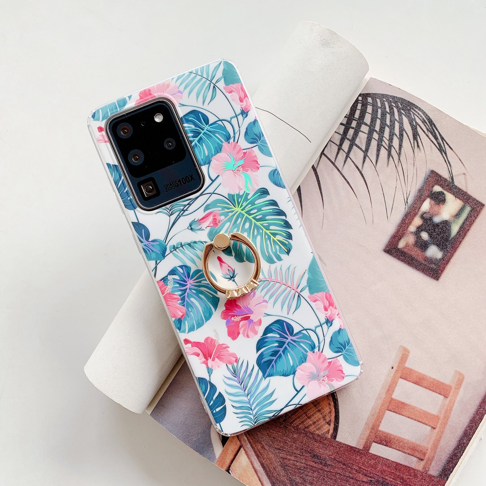 For Samsung Galaxy A71 Fashion Pattern Protective Case with Ring Holder ...