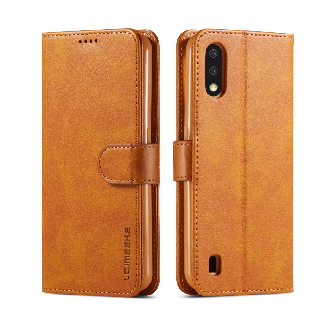 For Galaxy A01 LC.IMEEKE Calf Texture Horizontal Flip Leather Case ...