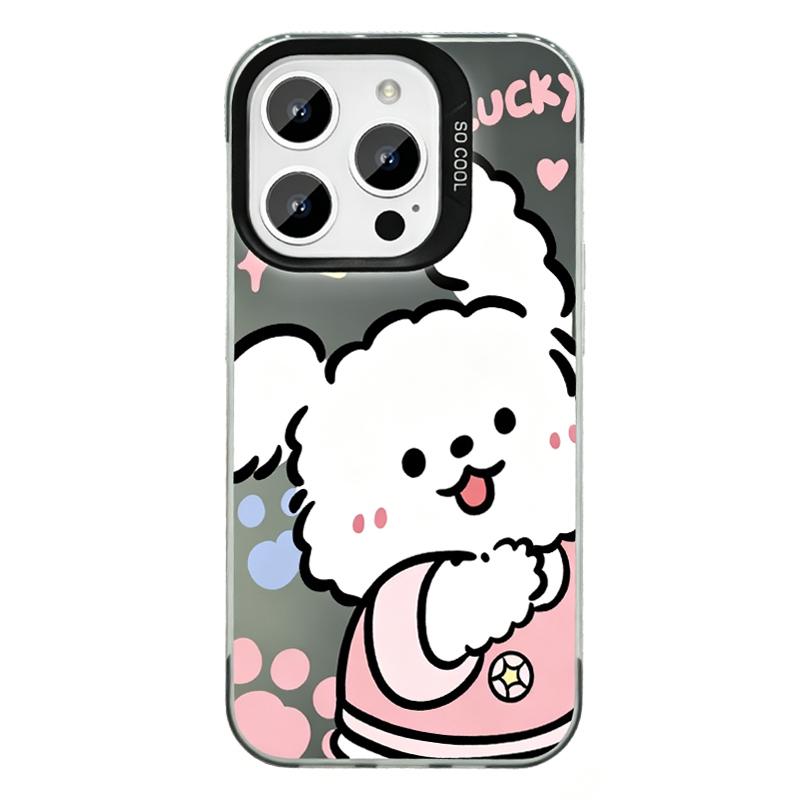 For iPhone 15 Pro Colorful Silver Plated IMD Pattern PC Hybrid TPU ...