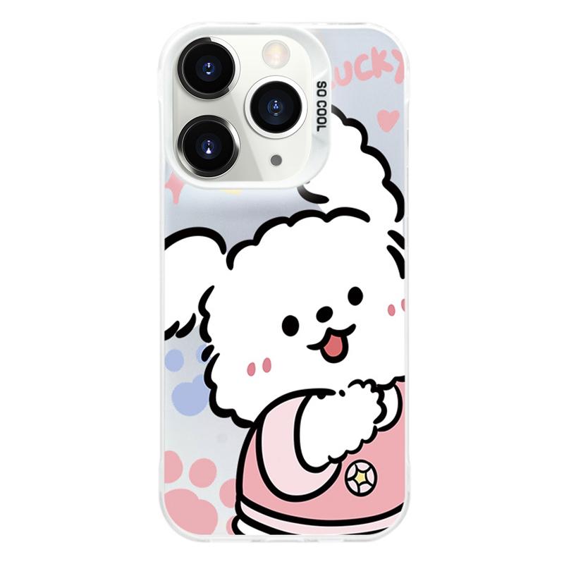 For iPhone 11 Pro Max Colorful Silver Plated IMD Pattern PC Hybrid TPU ...