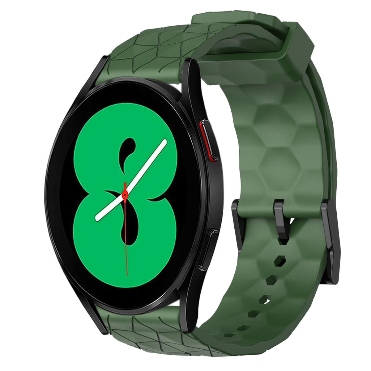 For Samsung Galaxy Watch 4 44mm 20mm Football Pattern Solid Color ...